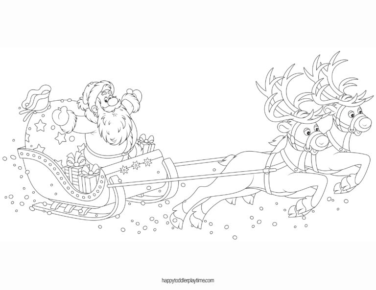 Free Printable Santa Coloring Pages: A Jolly Good Time! - Happy Toddler ...