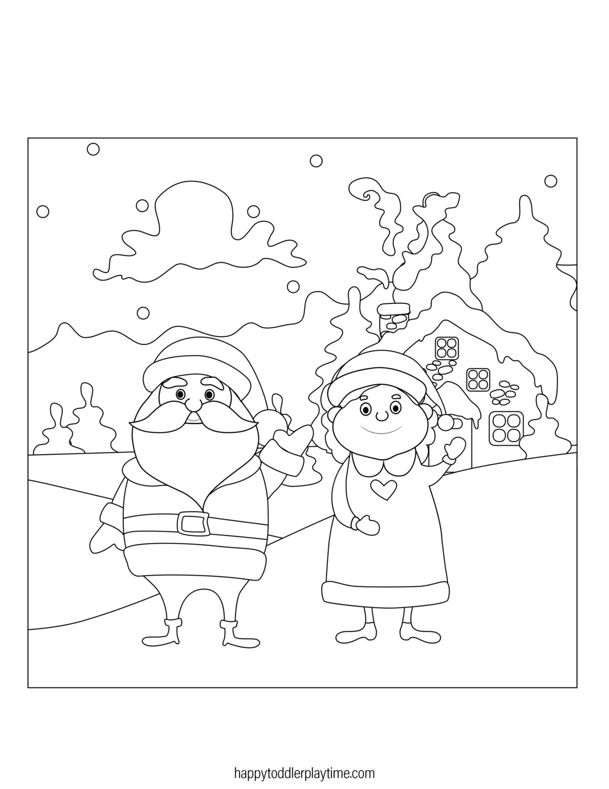 Free Printable Santa Coloring Pages for Kids - Happy Toddler Playtime