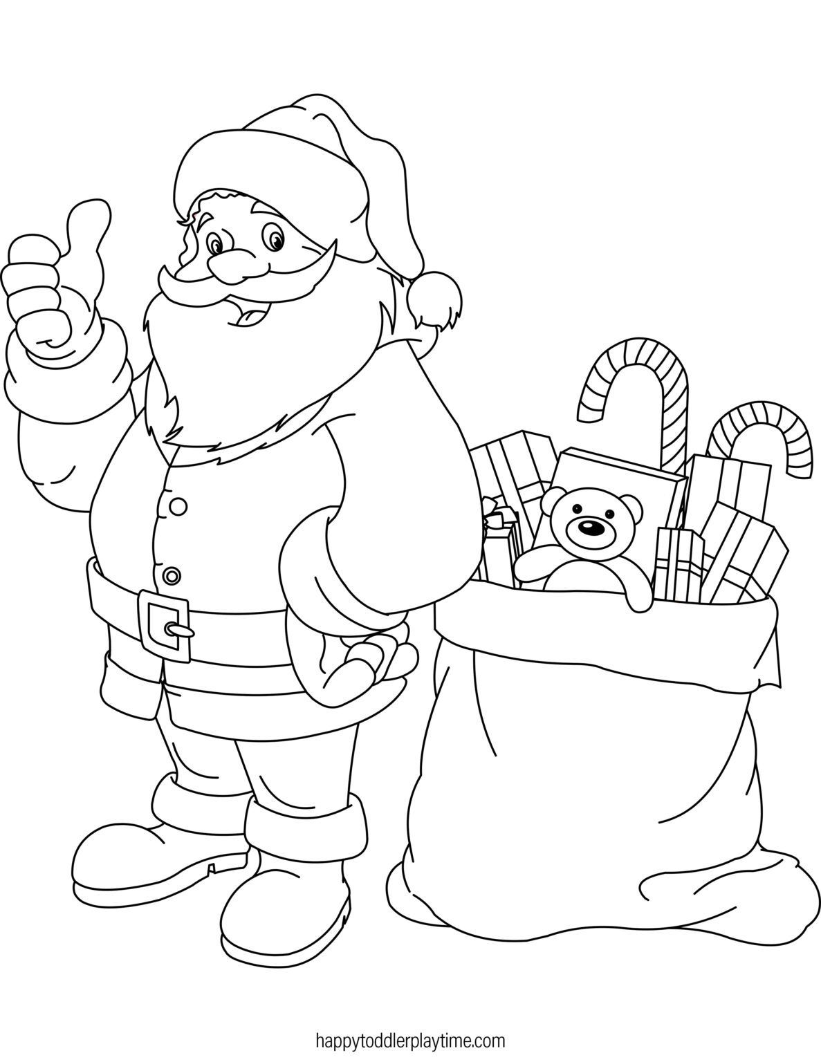 Free Printable Santa Coloring Pages: A Jolly Good Time! - Happy Toddler ...