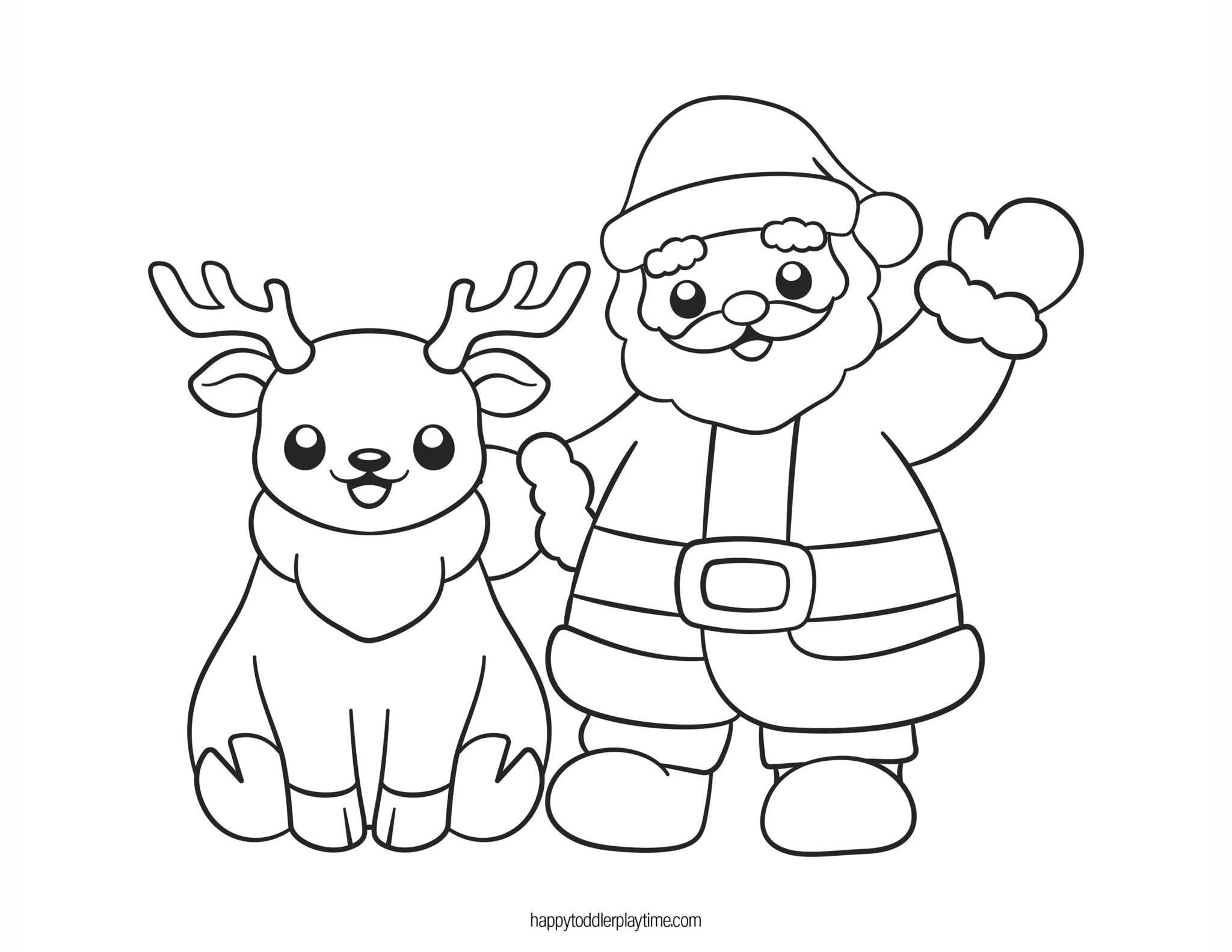 Free Printable Santa Coloring Pages: A Jolly Good Time! - Happy Toddler ...