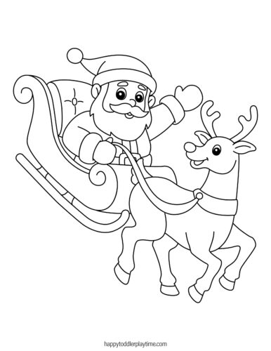 Free Printable Santa Coloring Pages for Kids - Happy Toddler Playtime