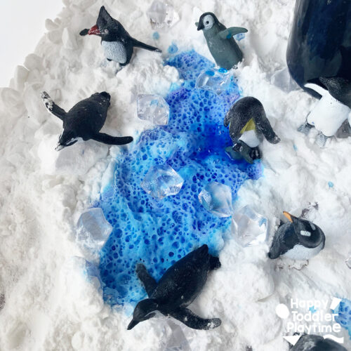 Fizzy Penguin Sensory Bin - Happy Toddler Playtime