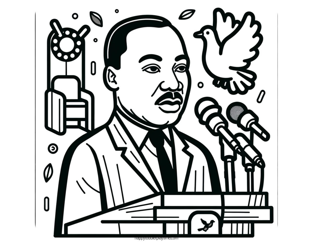 Martin Luther King Day Coloring Pages for Kids - Happy Toddler Playtime