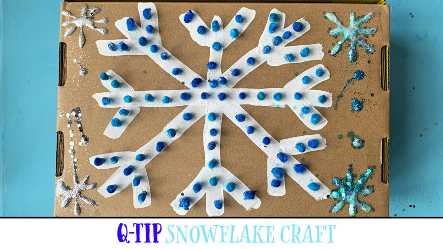 Q-Tip SnowFlake Craft For Kids - Happy Toddler Playtime