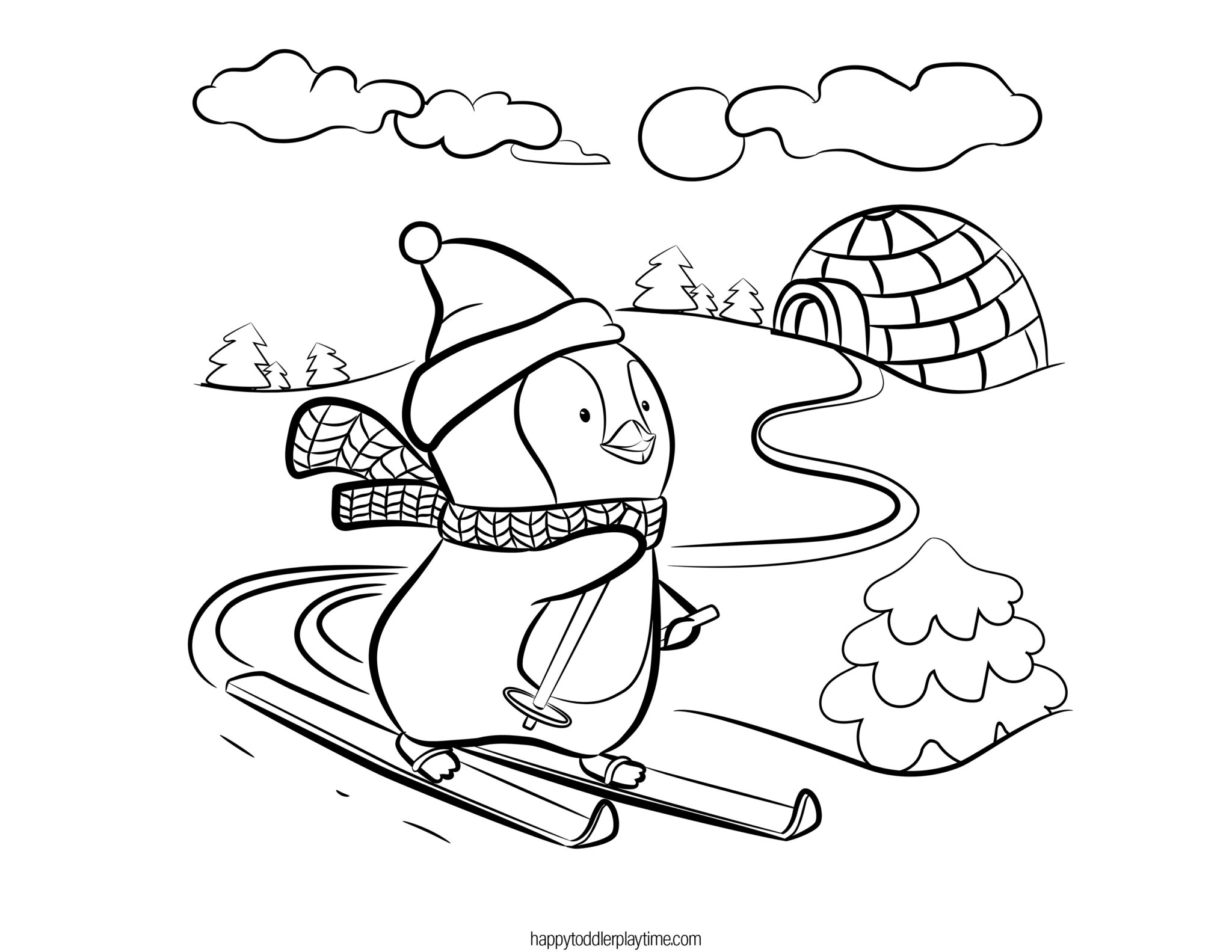 Winter Coloring Pages for Kids - Happy Toddler Playtime
