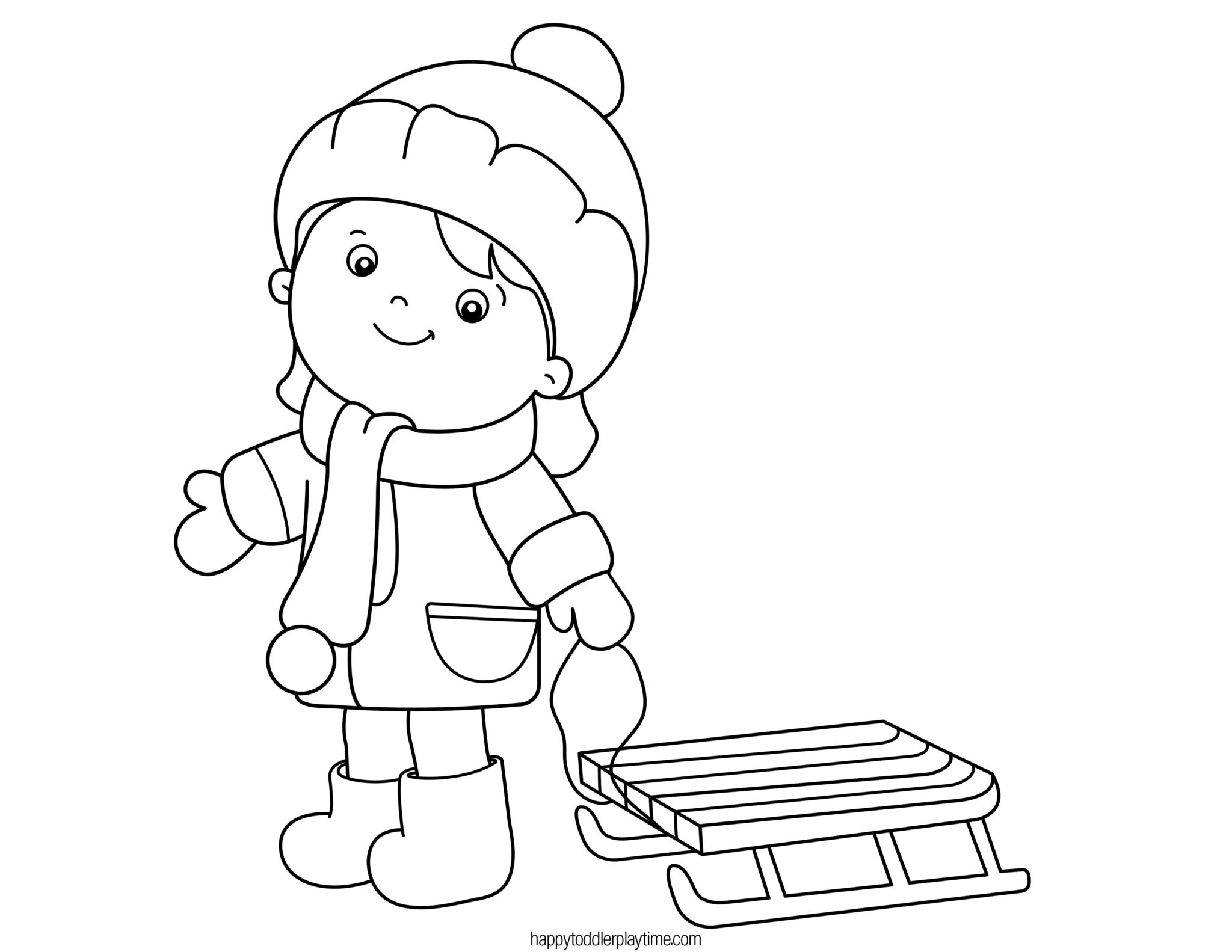 Winter Coloring Pages for Kids - Happy Toddler Playtime