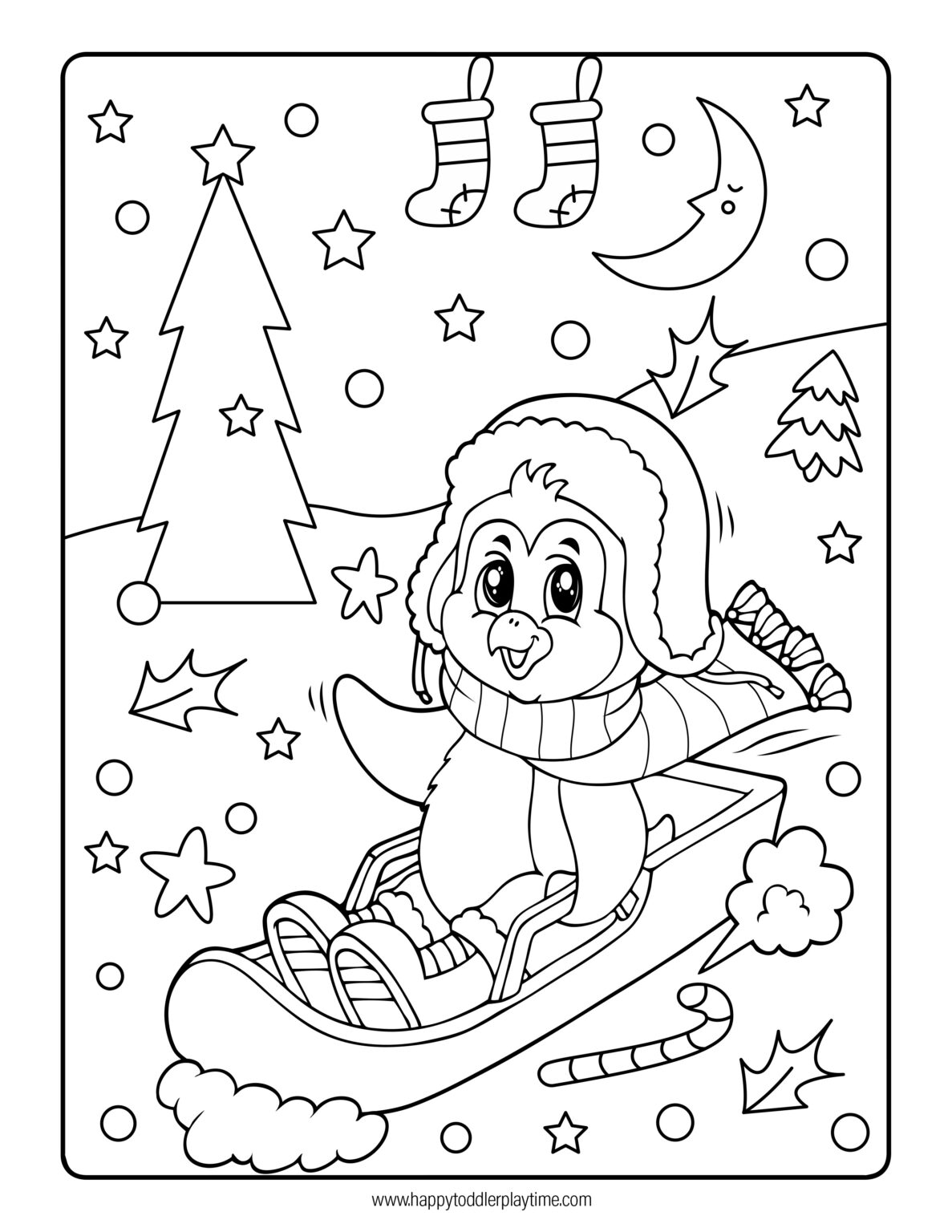 Winter Coloring Pages for Kids - Happy Toddler Playtime