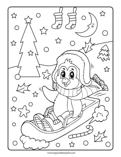 Winter Coloring Pages for Kids - Happy Toddler Playtime