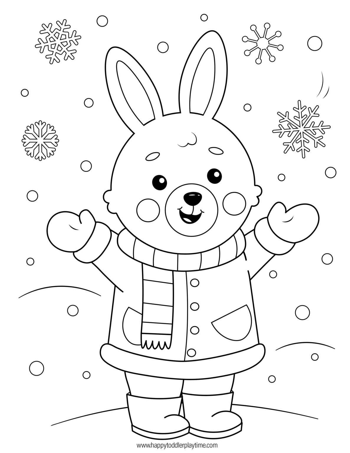 Winter Coloring Pages for Kids - Happy Toddler Playtime