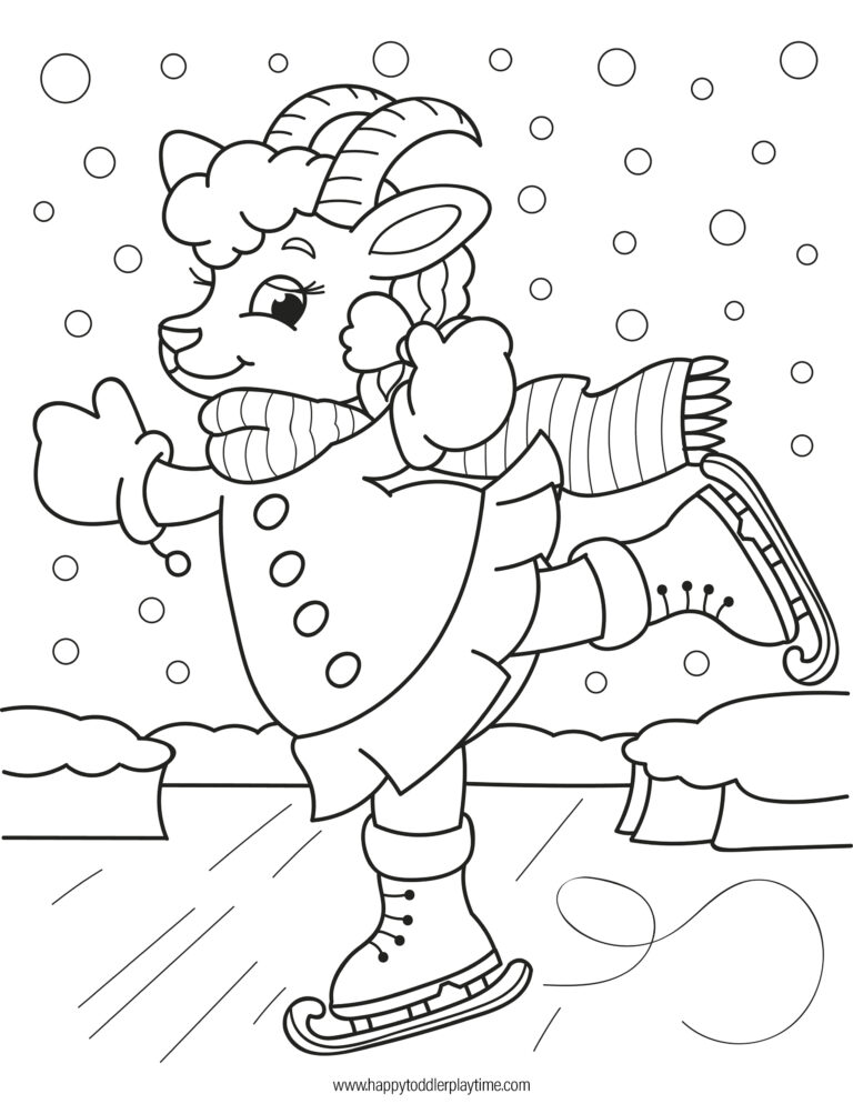 Winter Coloring Pages for Kids - Happy Toddler Playtime