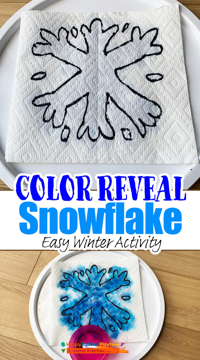 Color Reveal Snowflake Craft - Happy Toddler Playtime