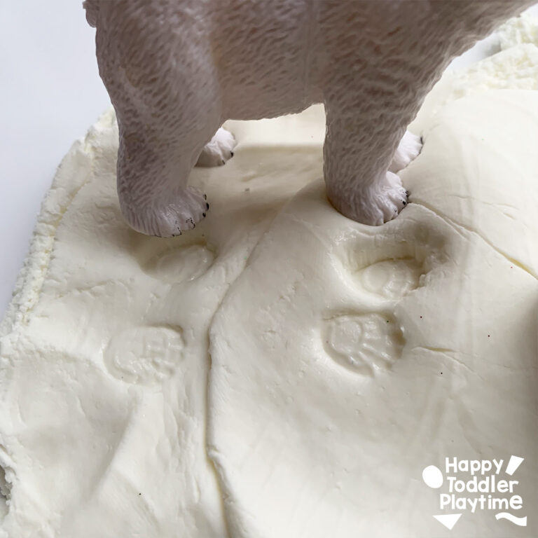 Snow Playdough: Made With Only 2 Ingredients! - Happy Toddler Playtime