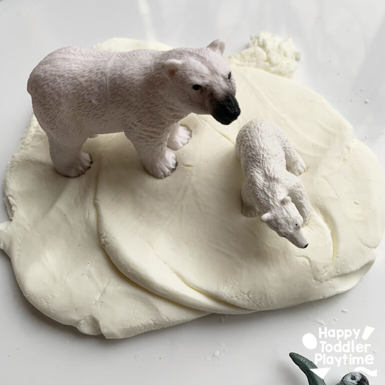 Snow Playdough: Made With Only 2 Ingredients! - Happy Toddler Playtime