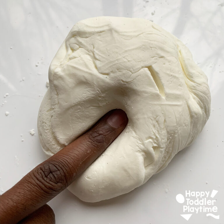 Snow Playdough: Made With Only 2 Ingredients! - Happy Toddler Playtime