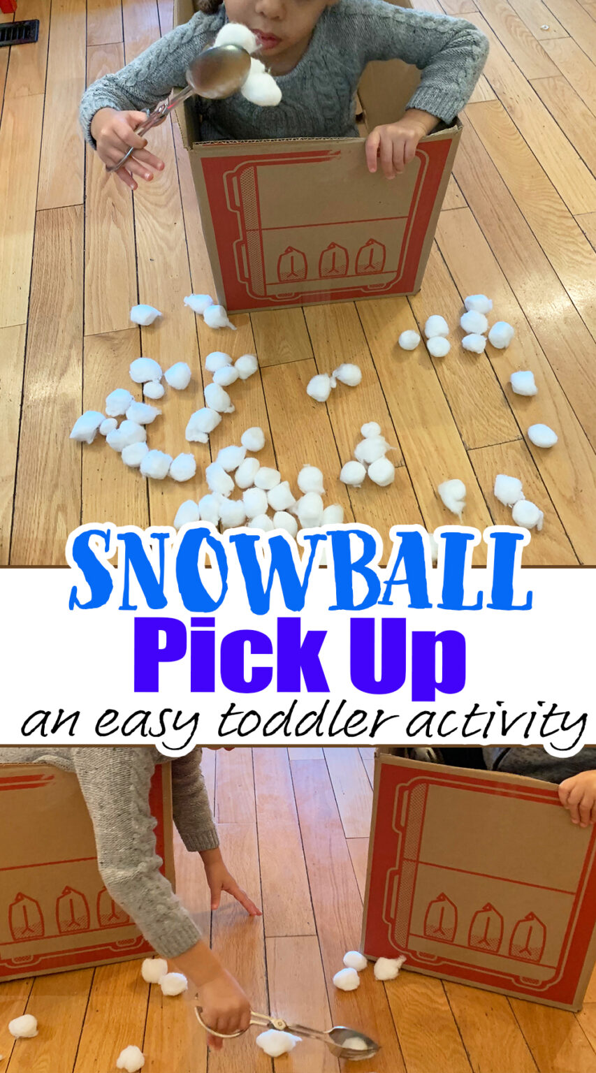 Snowball Pick Up: Easy Indoor Activity for Toddlers - Happy Toddler ...