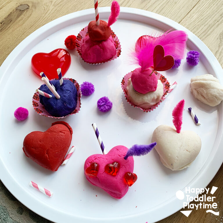 Valentine's Day Playdough Recipe - Happy Toddler Playtime