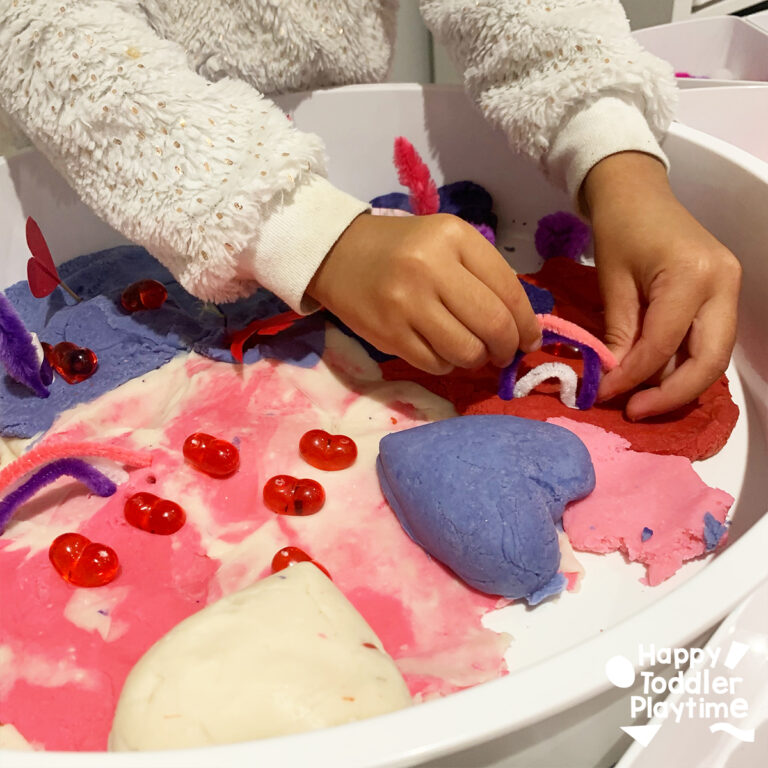 Valentine's Day Playdough Recipe - Happy Toddler Playtime