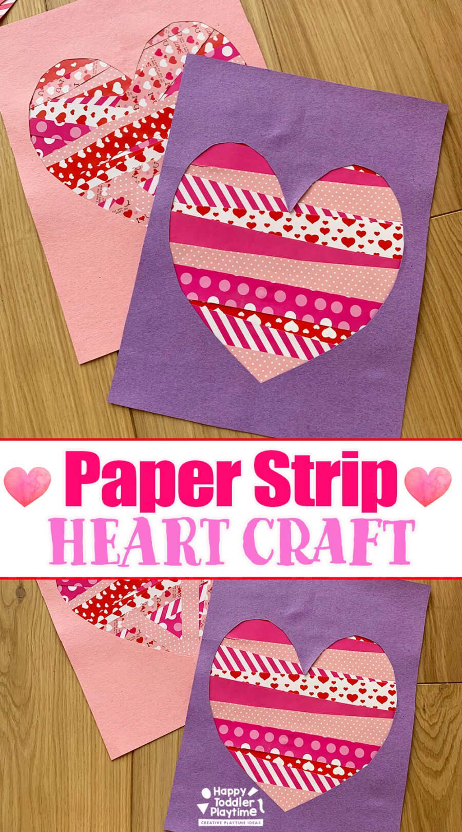 Paper Strip Heart Craft - Happy Toddler Playtime