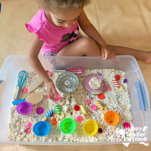 Cupcake Sensory Bin - Happy Toddler Playtime