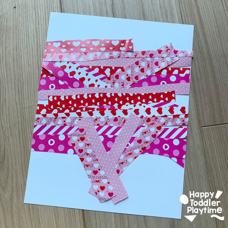 Paper Strip Heart Craft - Happy Toddler Playtime