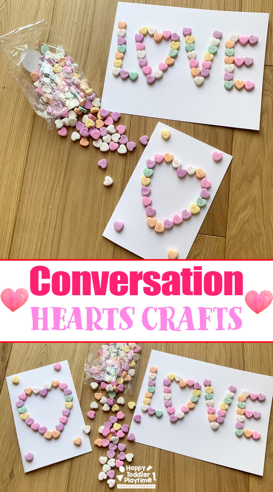 Conversation Candy Heart Craft - Happy Toddler Playtime