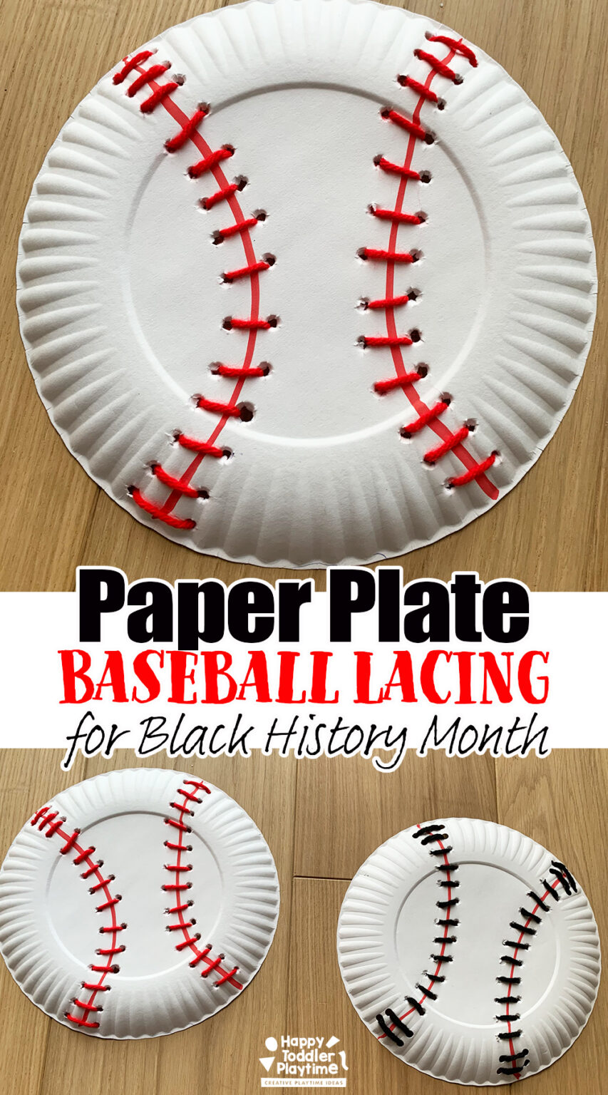Paper Plate Baseball Lacing Craft - Happy Toddler Playtime