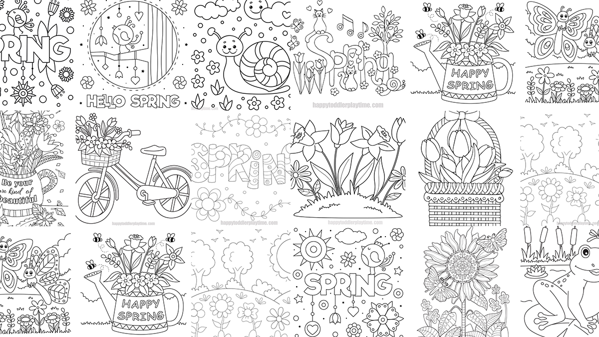 Spring Coloring Pages - Happy Toddler Playtime
