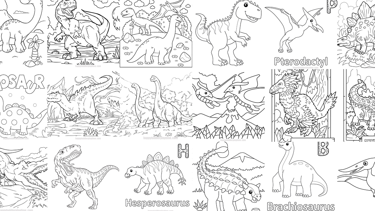 Dinosaur Coloring Pages - Happy Toddler Playtime