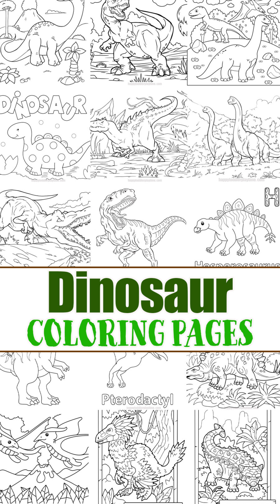 Dinosaur Coloring Pages - Happy Toddler Playtime