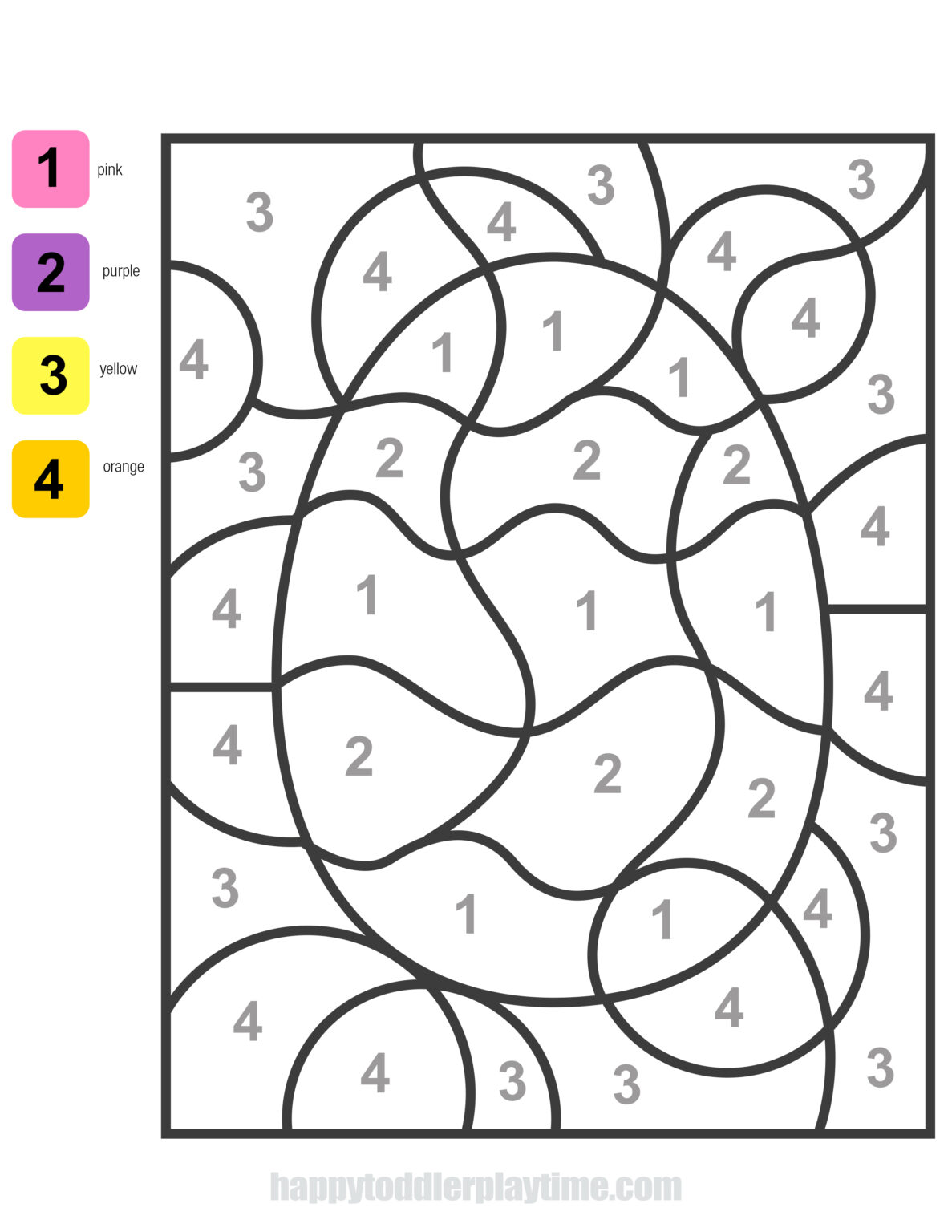 Easter Color By Numer Pages - Happy Toddler Playtime