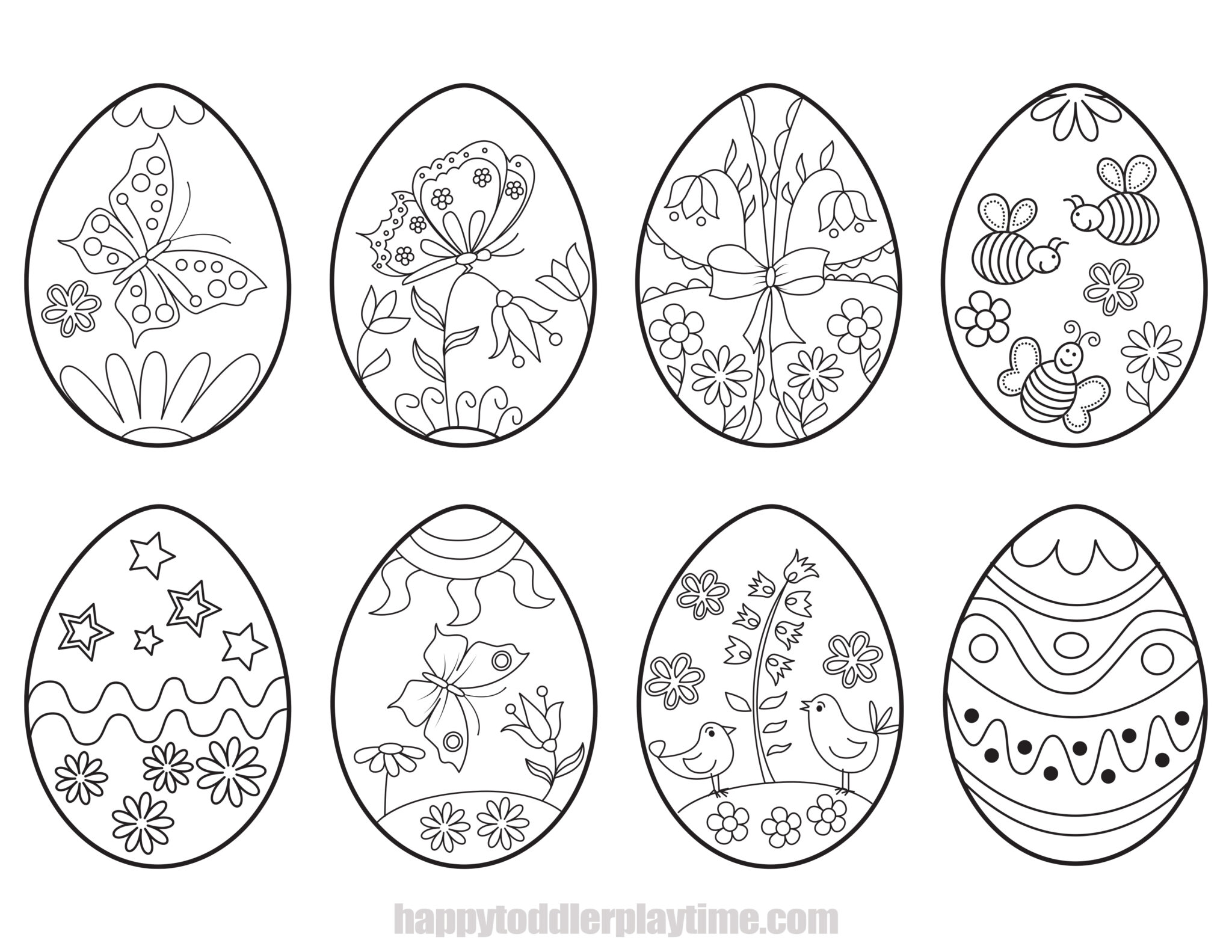 Easter Egg Templates - Happy Toddler Playtime