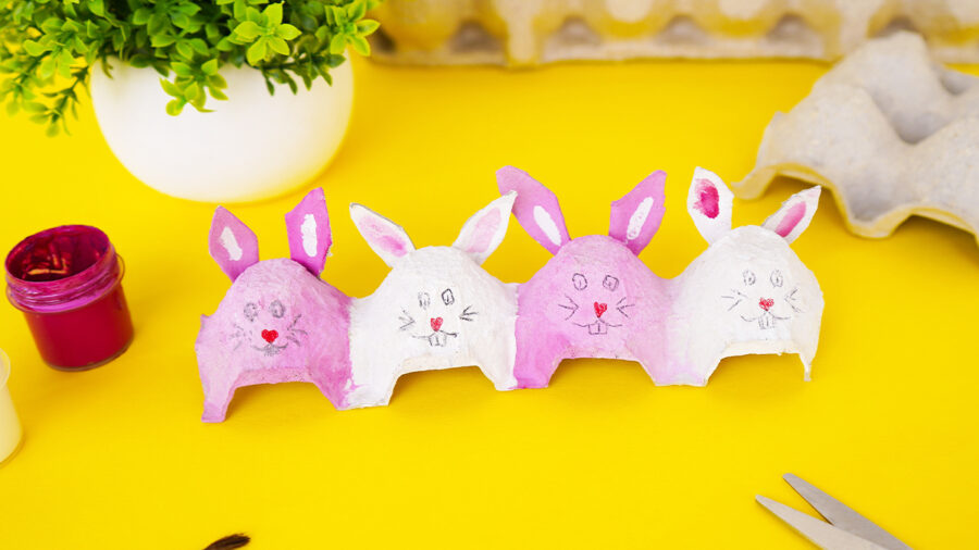 Egg Carton Bunnies Craft - Happy Toddler Playtime