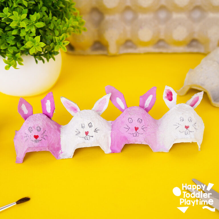 Egg Carton Bunnies Craft - Happy Toddler Playtime