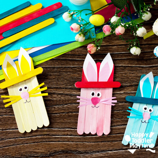 Popsicle Stick Bunny Craft - Happy Toddler Playtime