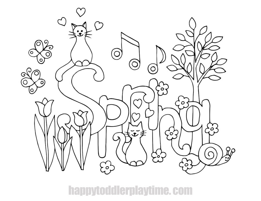 Spring Coloring Pages - Happy Toddler Playtime
