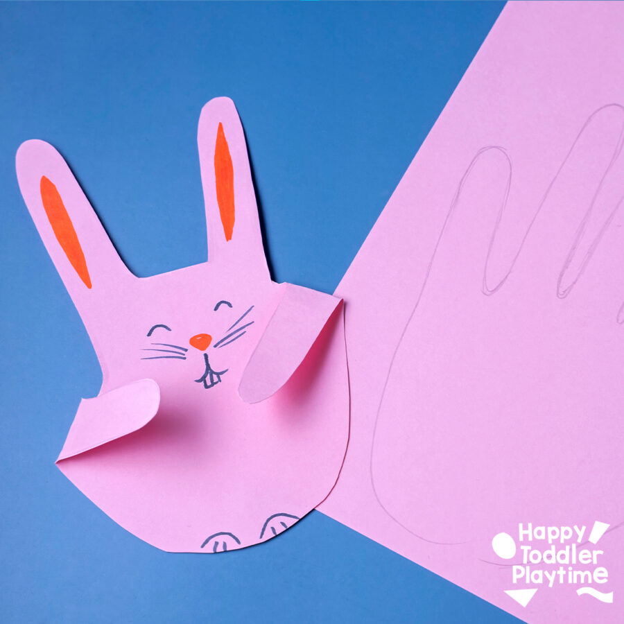 Paper Handprint Bunny Craft - Happy Toddler Playtime