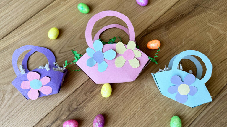 Mini Easter Baskets with free printable template - Happy Toddler Playtime