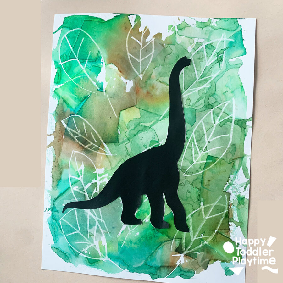 Bleeding Tissue Paper Dinosaur Craft - Happy Toddler Playtime