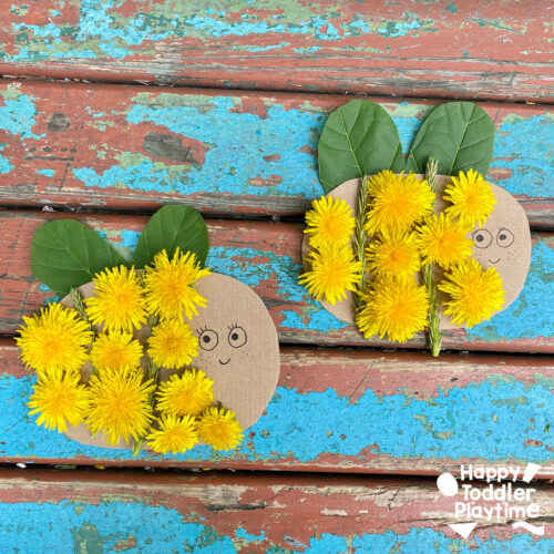 Dandelion Bee Craft for Spring - Happy Toddler Playtime