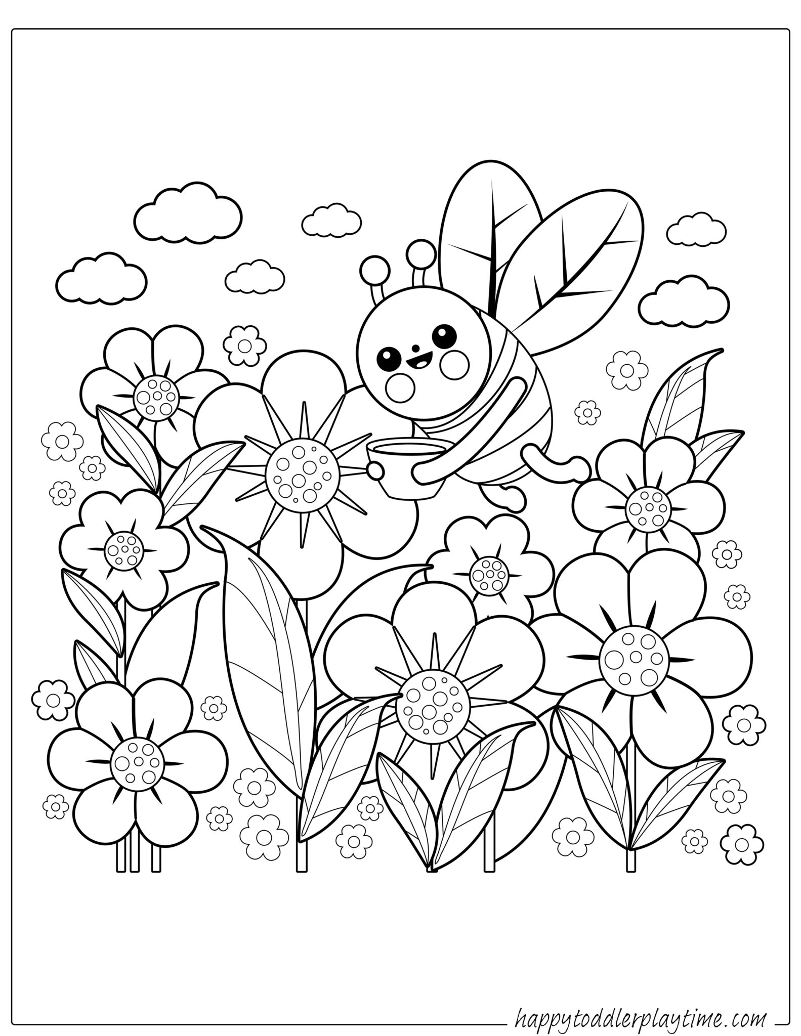 Flower Coloring Pages - Happy Toddler Playtime