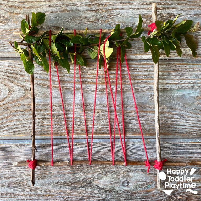 DIY Nature Weaving Craft - Happy Toddler Playtime