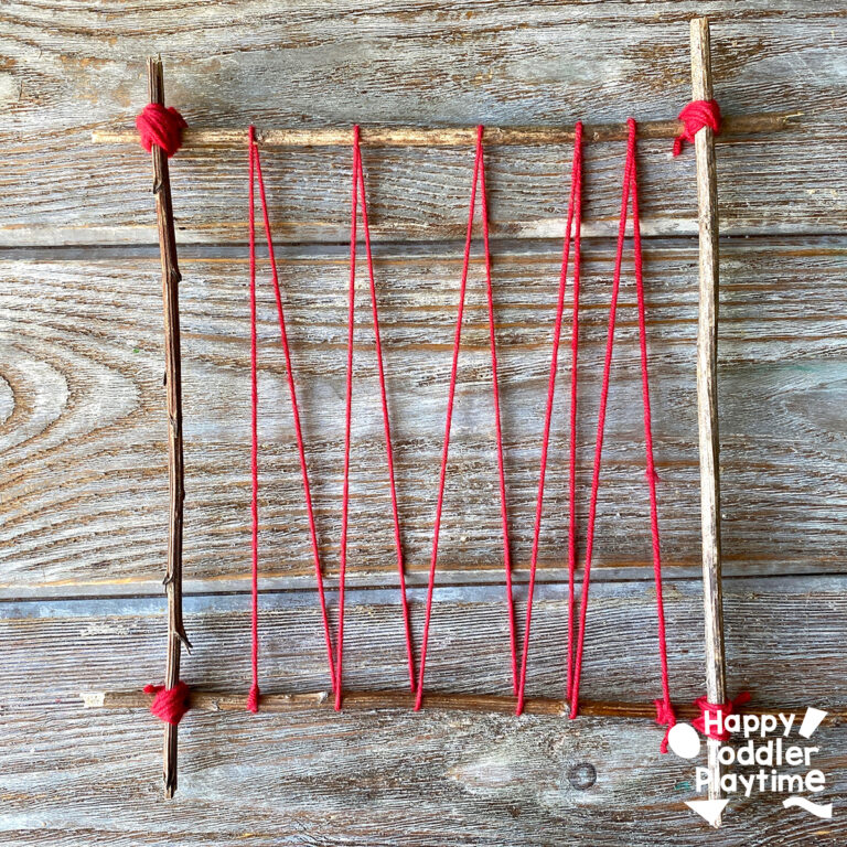 DIY Nature Weaving Craft - Happy Toddler Playtime