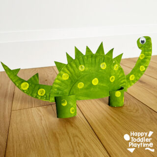 Paper Plate Dinosaur Craft - Happy Toddler Playtime