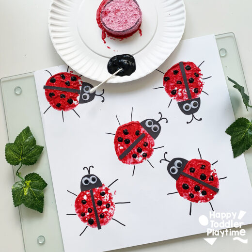 Sponge Painted Ladybug Craft - Happy Toddler Playtime