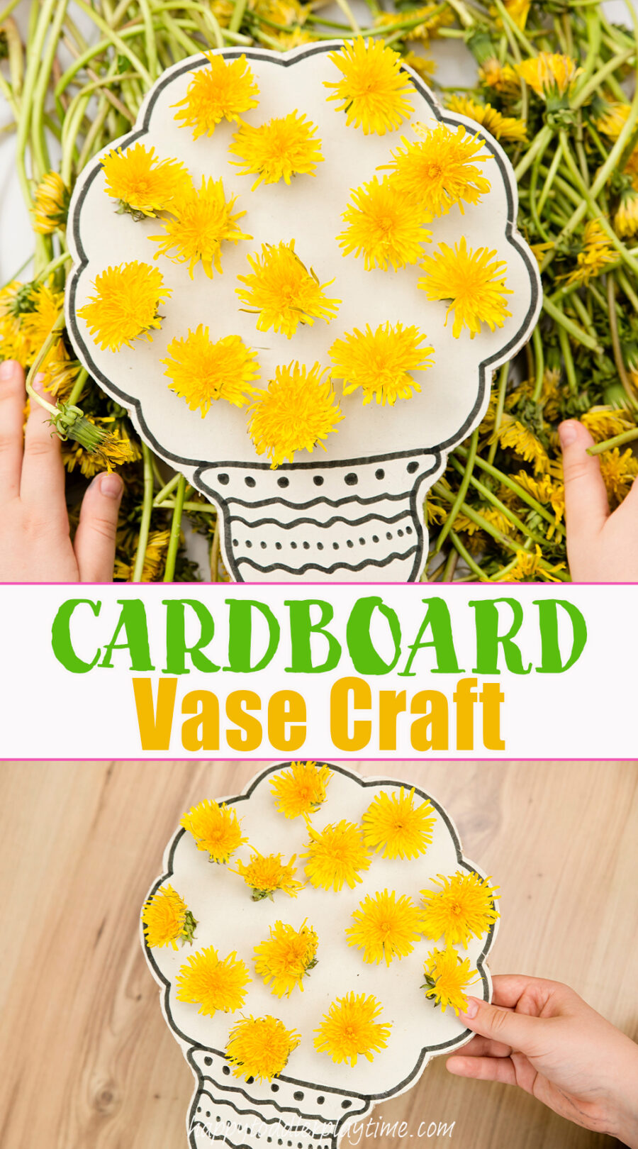 Nature Walk Cardboard Vase Craft - Happy Toddler Playtime