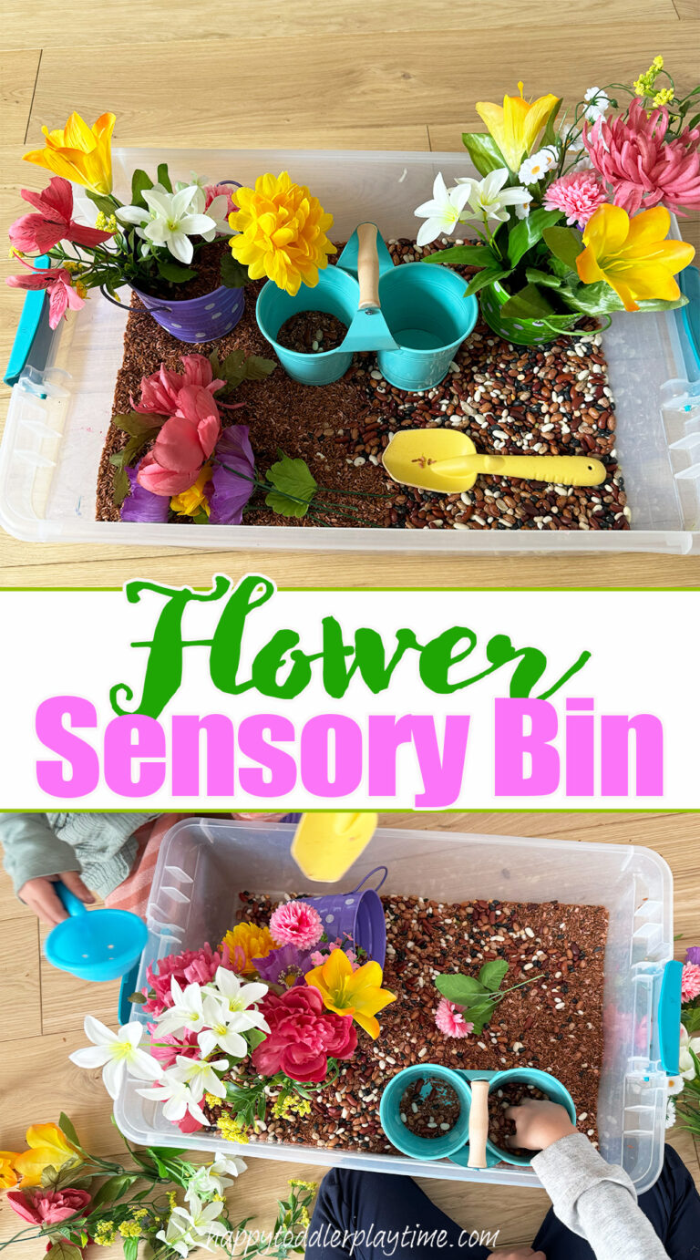 Flower Sensory Bin - Happy Toddler Playtime