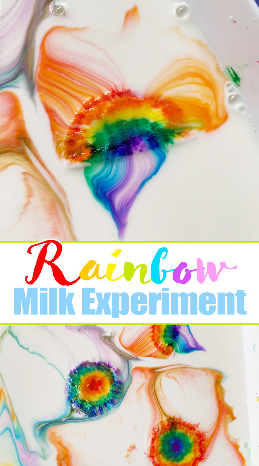 Rainbow Milk Experiment - Happy Toddler Playtime