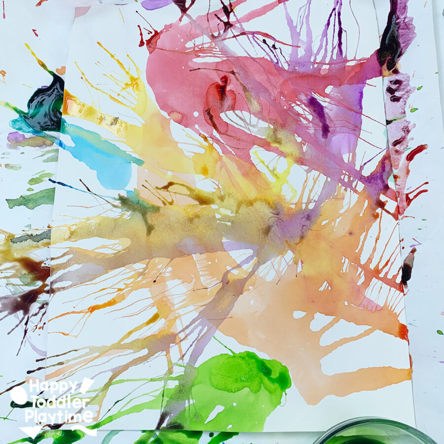 How to Easily Do Blow Painting with Straws - Happy Toddler Playtime