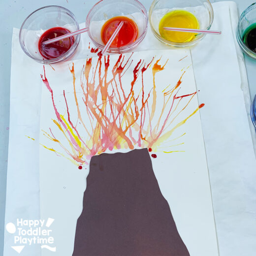 How to Easily Do Blow Painting with Straws - Happy Toddler Playtime