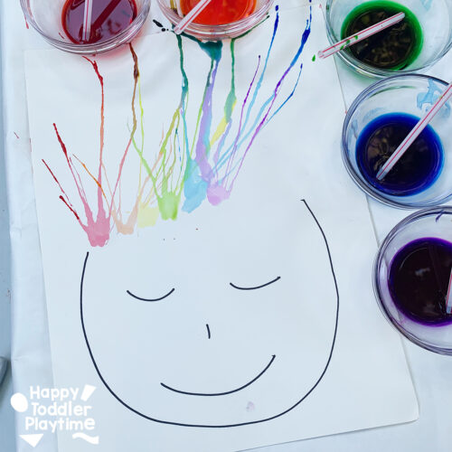 How to Easily Do Blow Painting with Straws - Happy Toddler Playtime